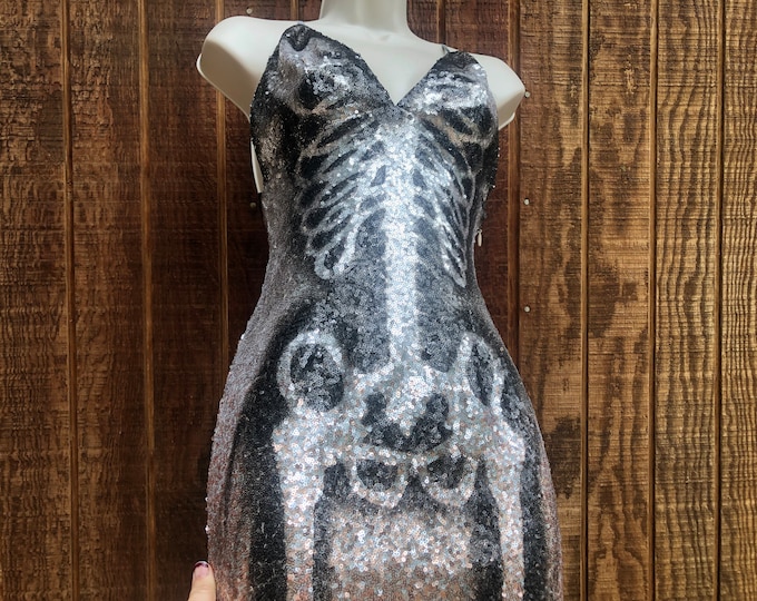 Skeleton Painted Dress Size XS Sequined Unique One of a Kind Lulus - Etsy