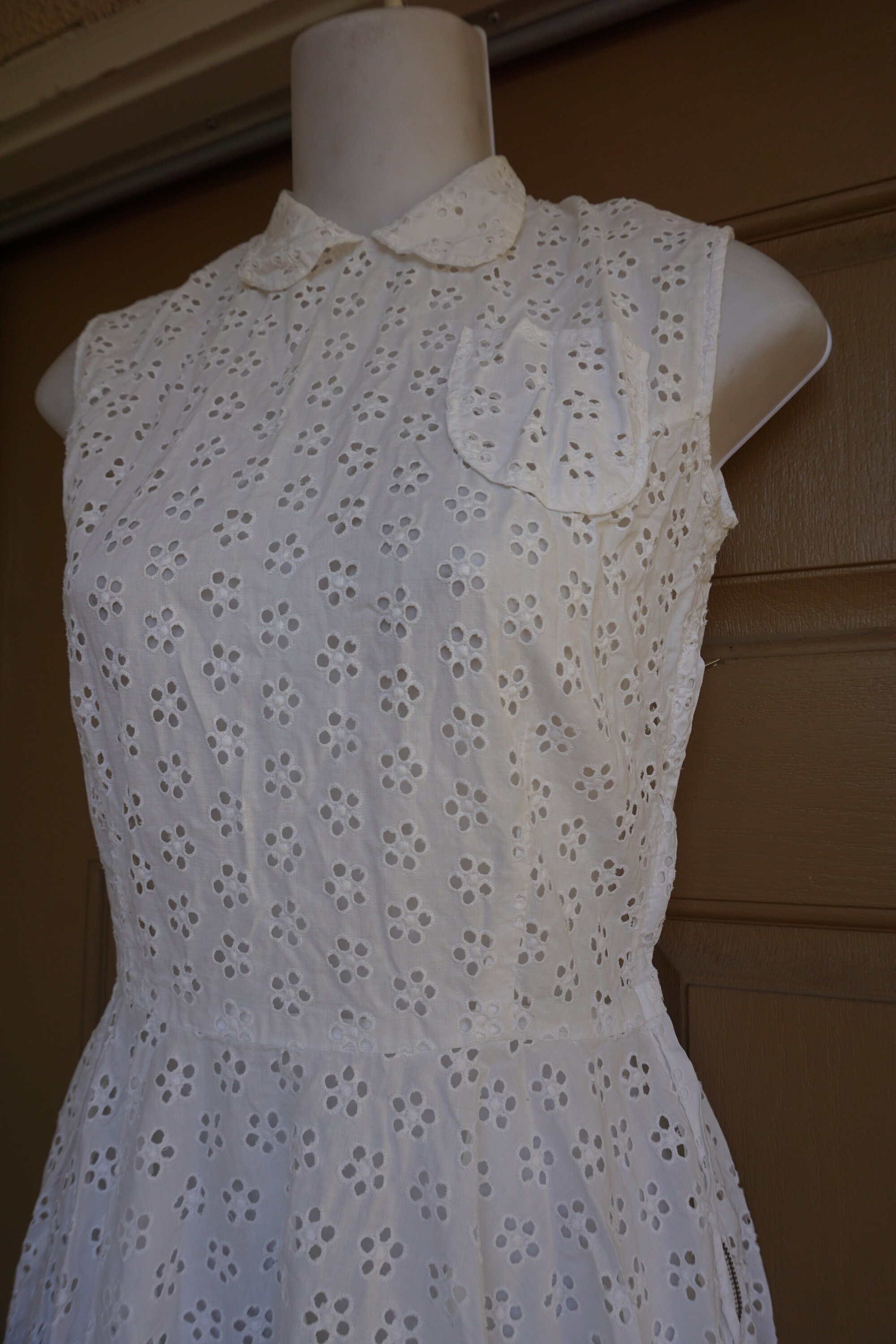 Vintage 1950s white day dress mid century side metal zipper | Etsy