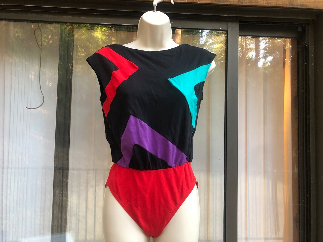 Vintage American Dancewear 1980s Cotton Loose Leotard 80s Exercise ...