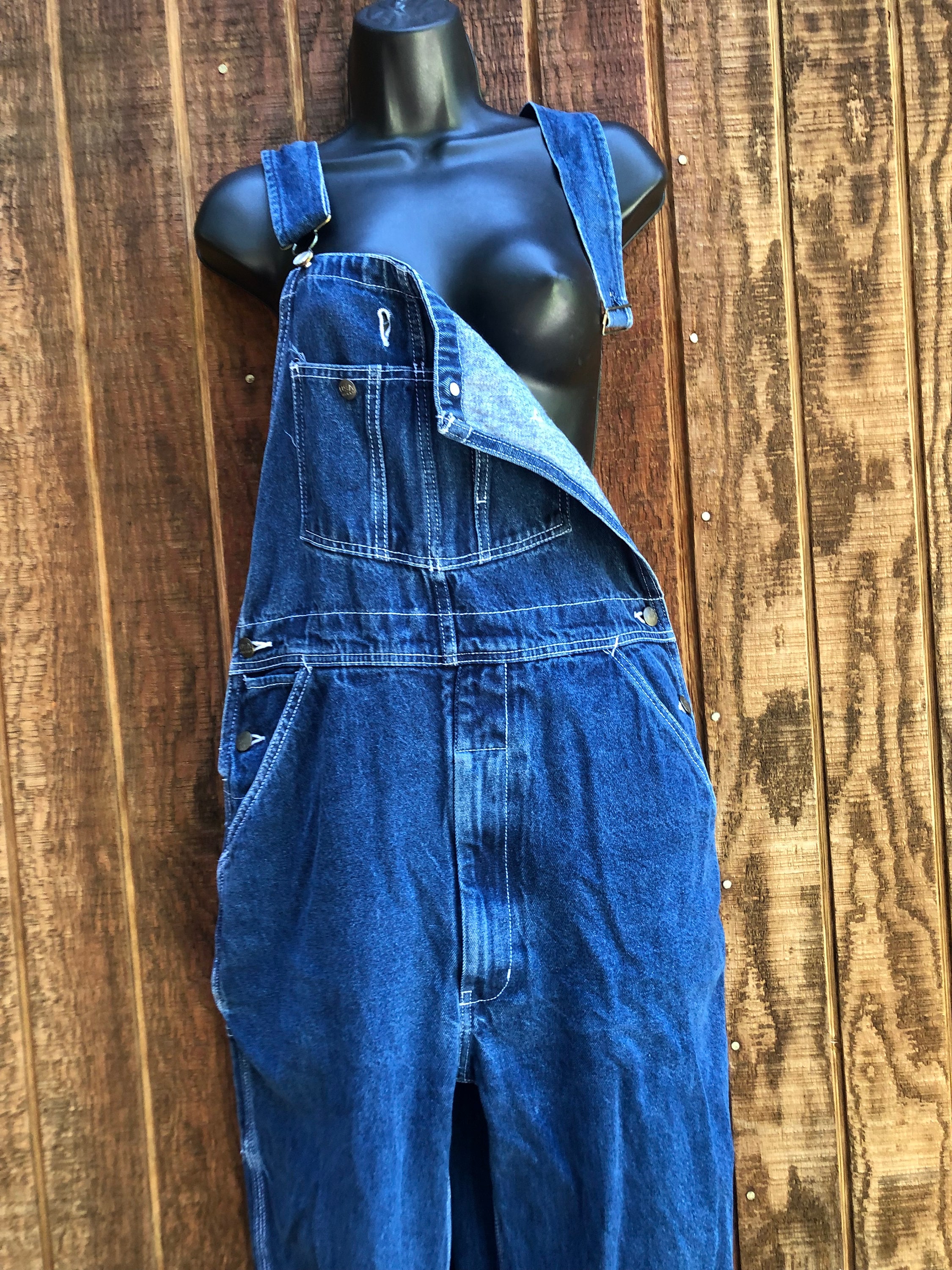 Dark Blue Denim Overalls Size 32 X 35 by USA Works - Etsy