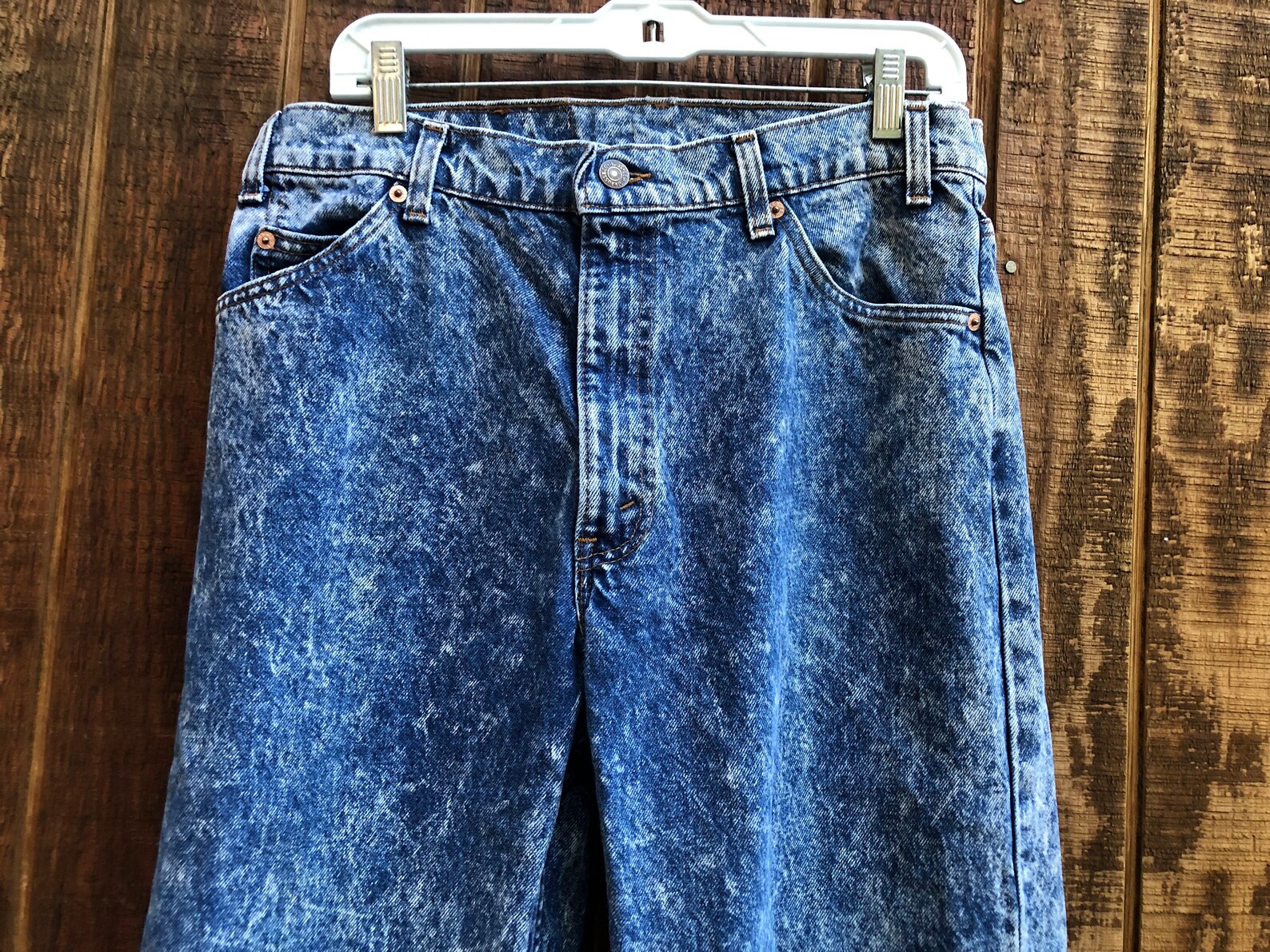 34 X 32 Levis Orange Tab 550 Mens Acid Washed High Contrast Denim Jeans ...
