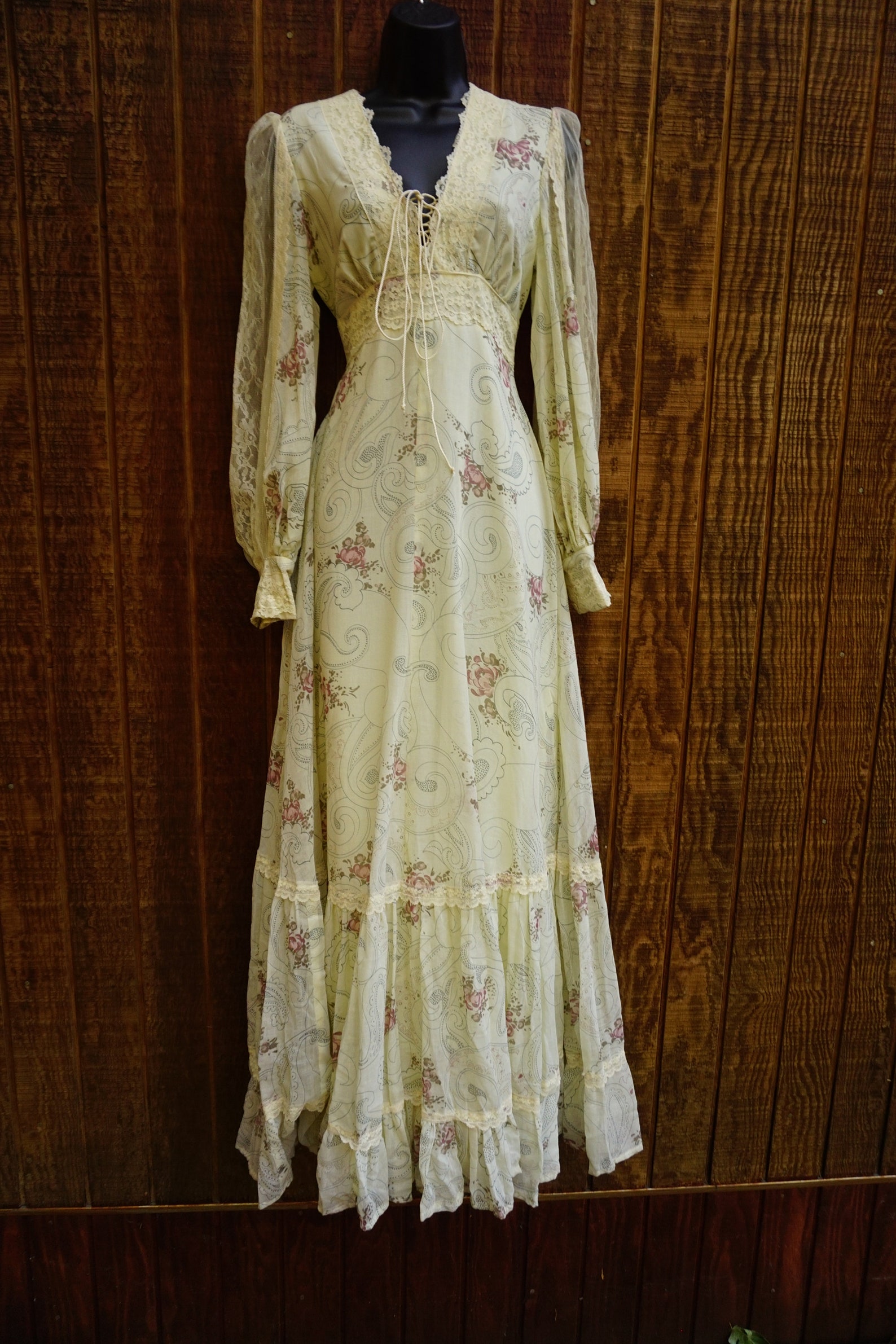 Gunne Sax Dress Gown Size 9 Prairie Dress Maxi 70s 1970s Lace - Etsy
