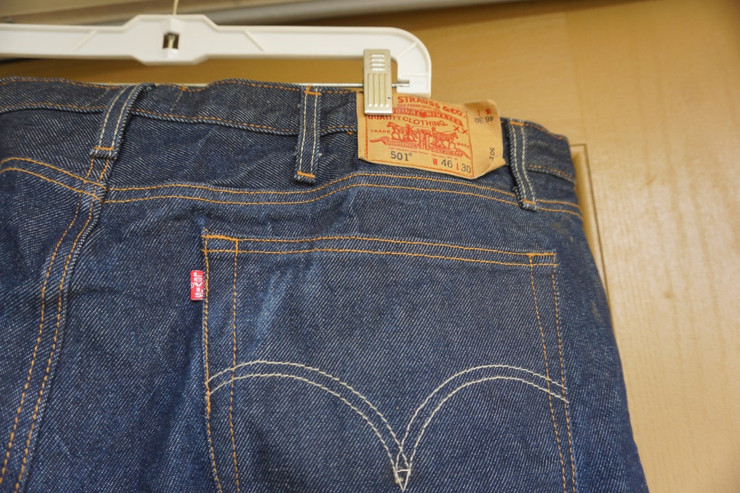 46 X 30 Levis 501 Mens Denim Jeans Large Button up Fly 46 X 30 Made in ...