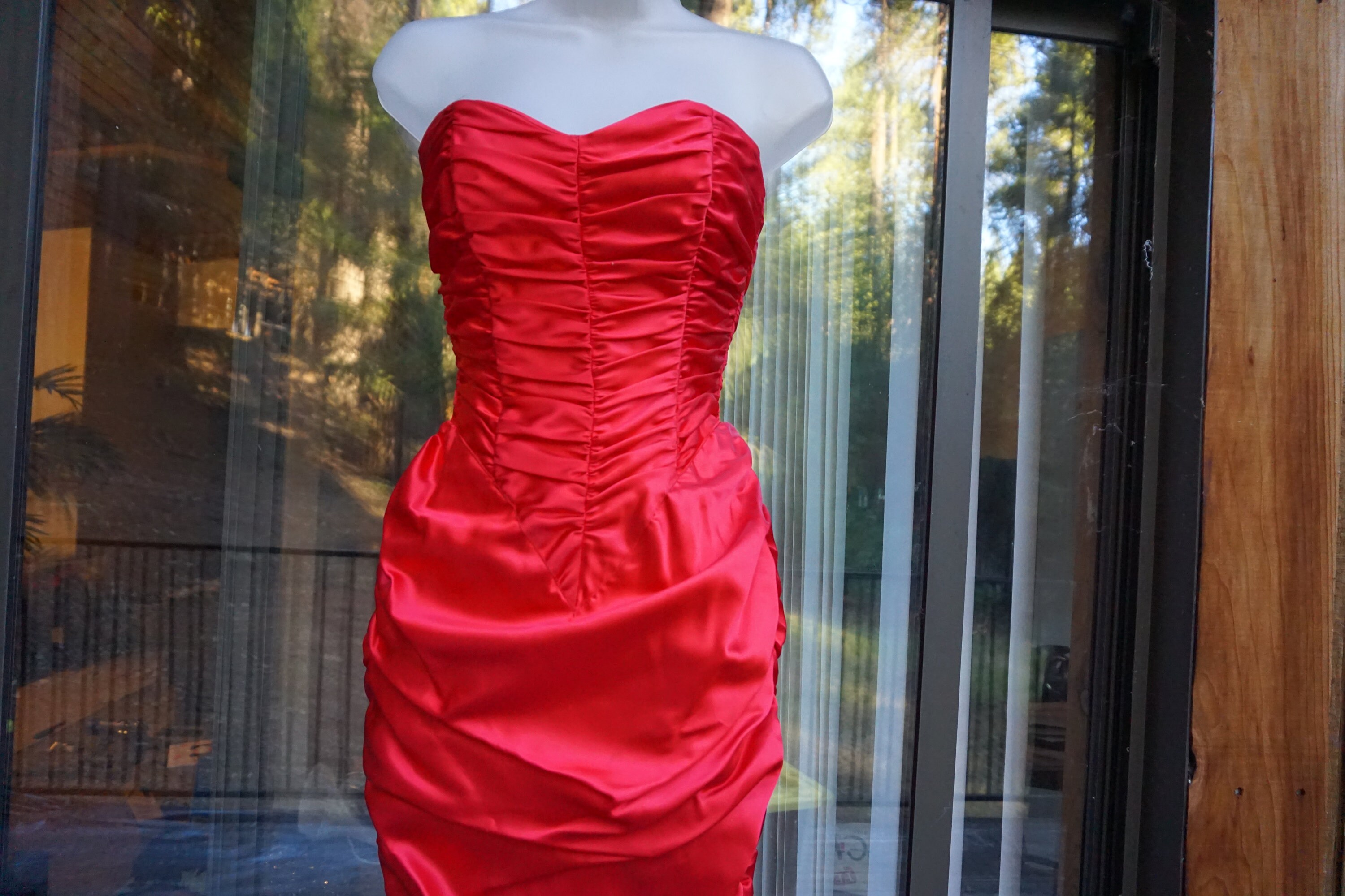 Strapless Red Party Dress