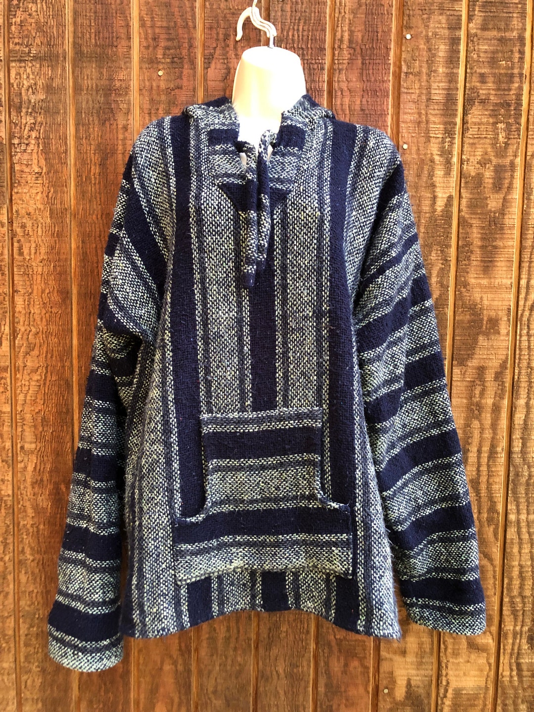 Vintage Mexican Surfer Baja Pullover Hoodie Stripes / XL Extra Large ...