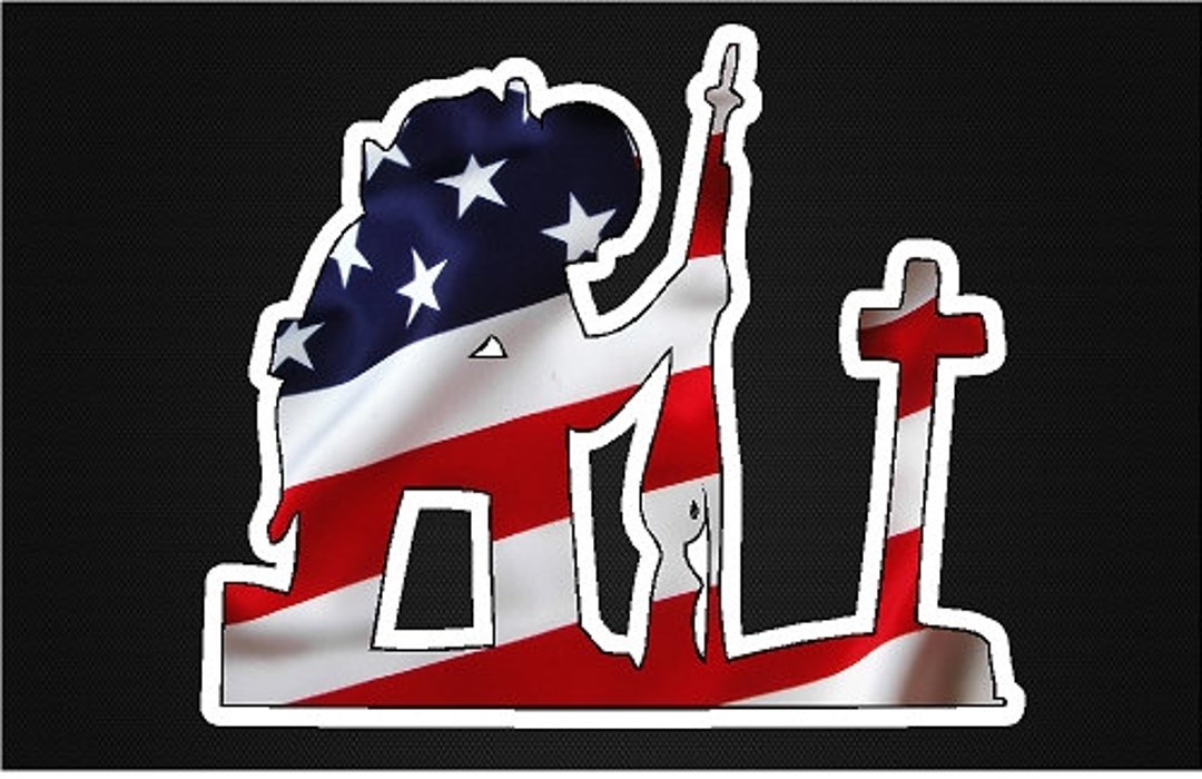 American Flag Soldier US Military in Loving Memory Vietnam Iraq Desert ...