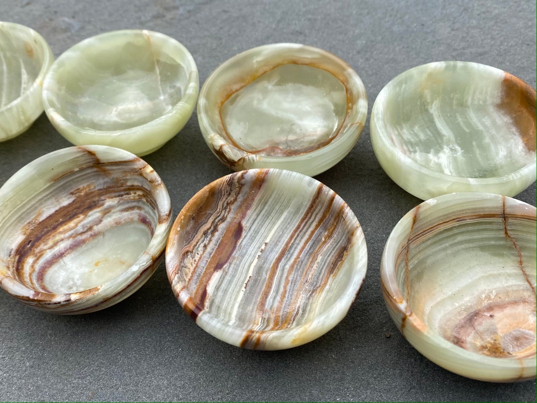 2 Onyx Dish Banded Onyx Crystal Bowl - Etsy