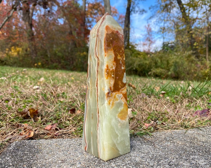 7.5” Onyx Obelisk - Banded Onyx Crystal Point - Etsy