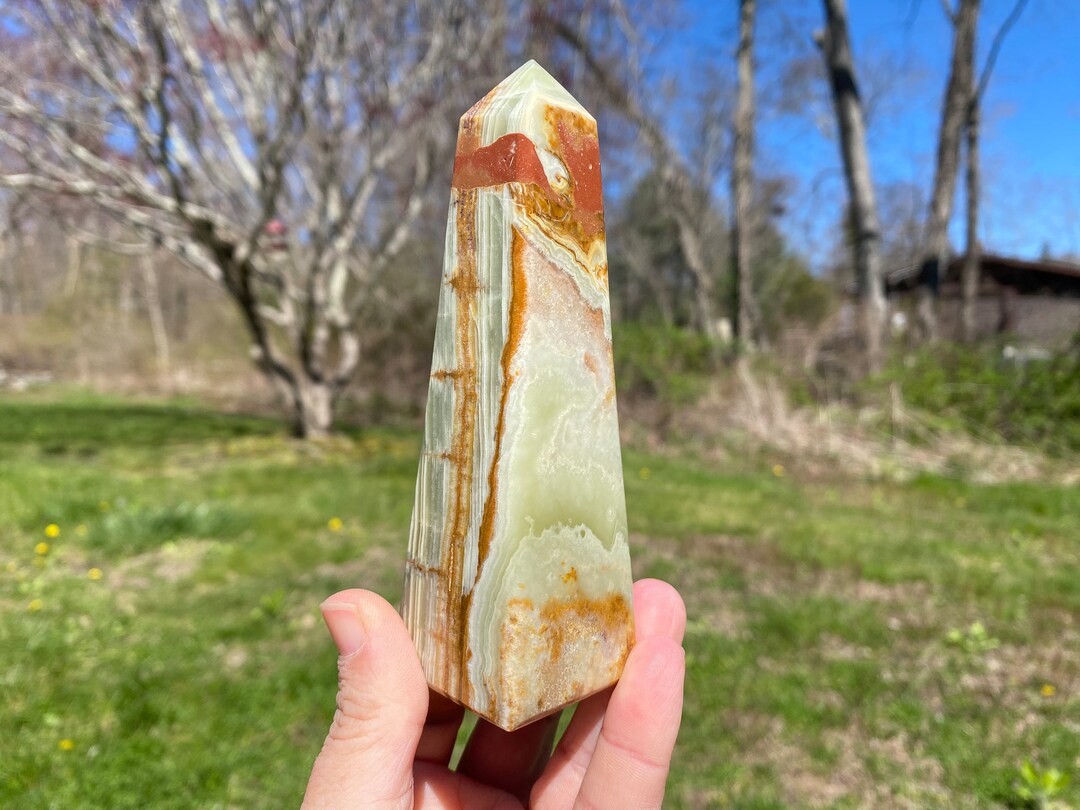 Onyx Obelisk - 5” Banded Onyx Crystal Point - Etsy