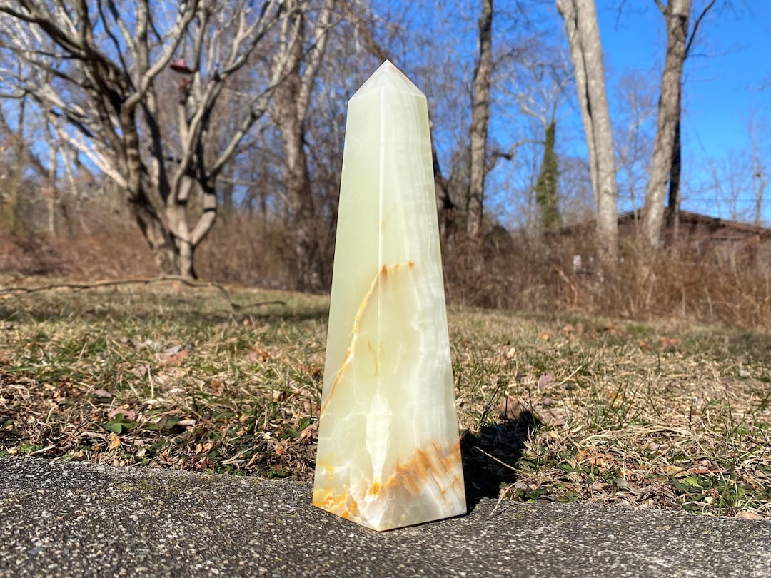 8” Onyx Obelisk - Banded Onyx Crystal Point - Etsy