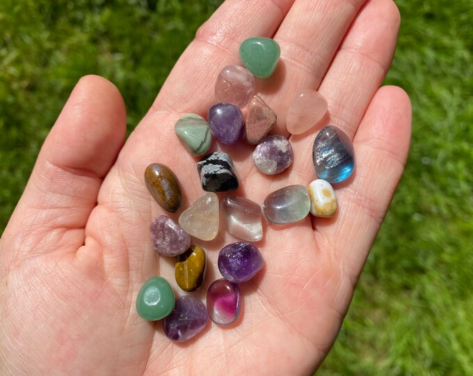 20 Pcs Mixed Mini Tumbled Stones - Tiny Mixed Tumbled Crystals - Etsy