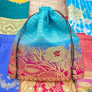 20 Sari Bags 5 X 5 Recycled Sari Bags Fabric Gift Bags Wholesale Bags ...