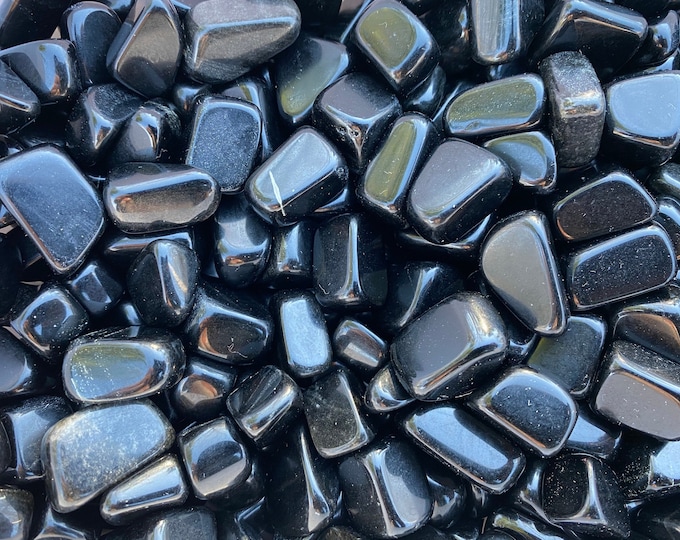 20 Pcs Obsidian Tumbled Stones - Polished Small Obsidian Crystals ...