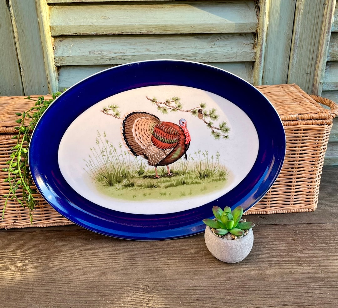 Vintage Ceramic Turkey Platter, Kitchenware Platter, Small String ...