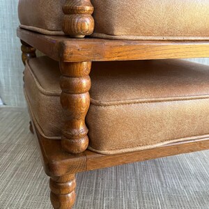 Mid-century Modern Tan Vinyl Vintage Stacking Ethan Allen Footstool ...