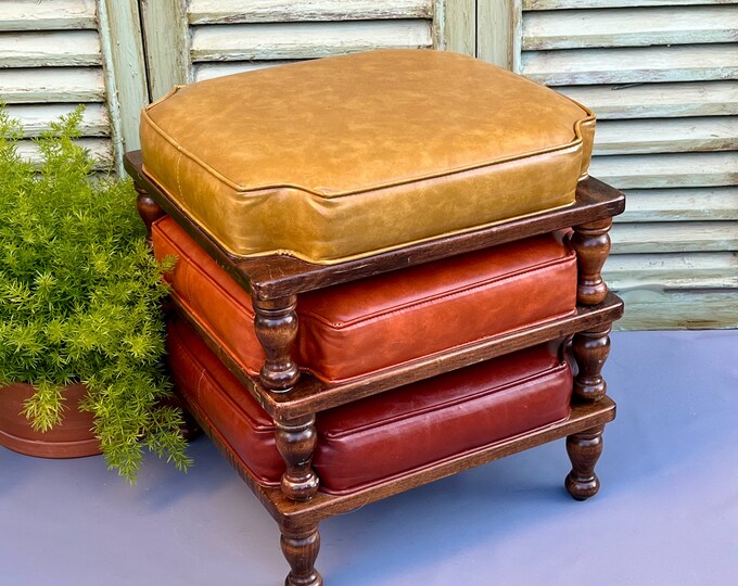 Mid-century Modern Vintage Stacking Ethan Allen Footstool Stools ...