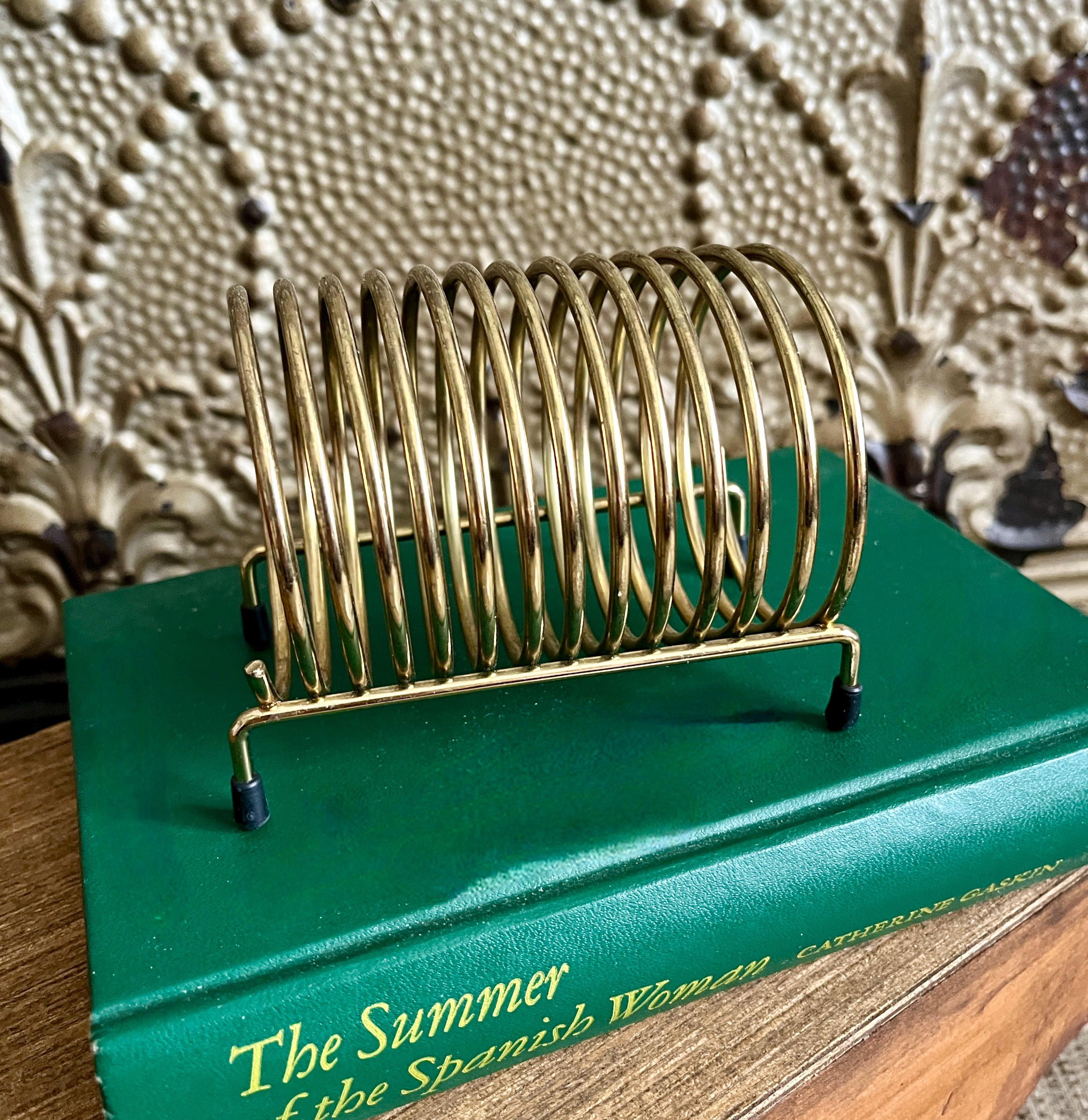 Vintage Gold Spiral Letter Holder, Midcentury Letter Holder, Holds ...