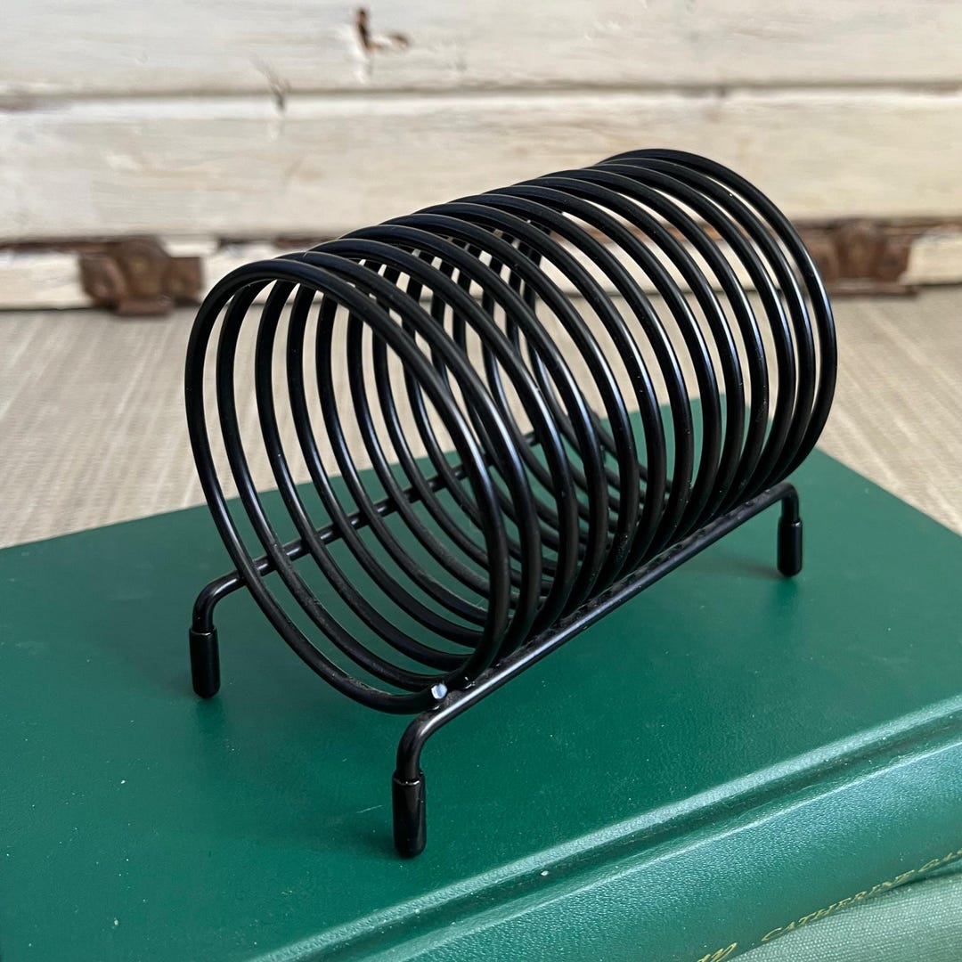 Vintage Black Metal Letter Holder, Spiral Desk Organizer Free Shipping ...