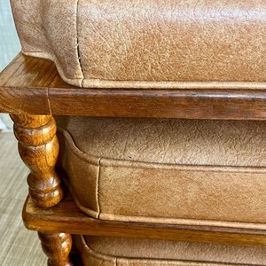 Mid-century Modern Tan Vinyl Vintage Stacking Ethan Allen Footstool ...