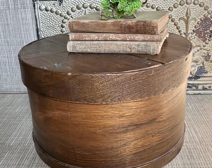 Vintage Large Wooden Cheese Wheel Box With Lid Rustic Decor, Primitive ...