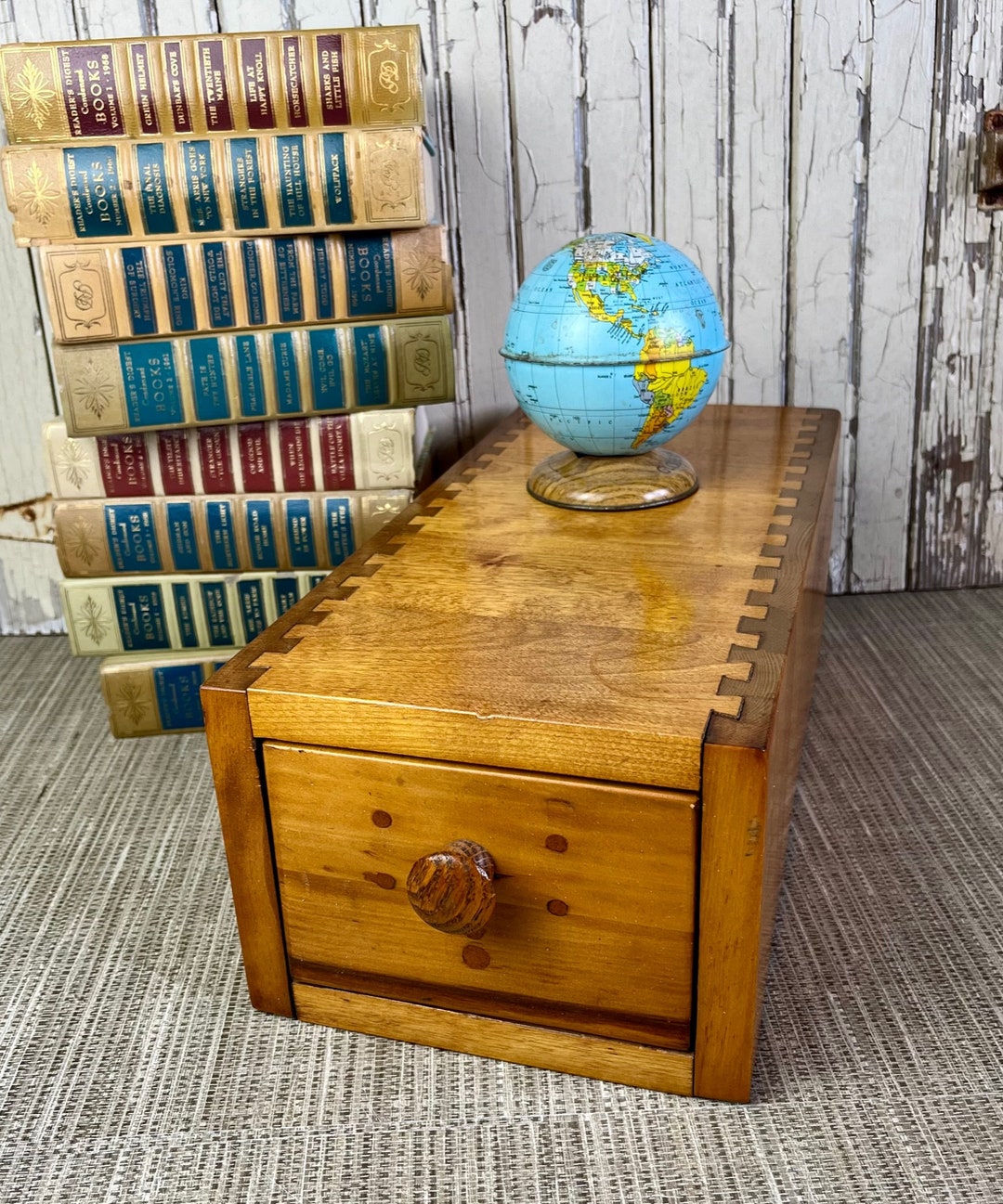Vintage Oak Wood One Drawer Card Catalog, Library Box, Storage, Box ...