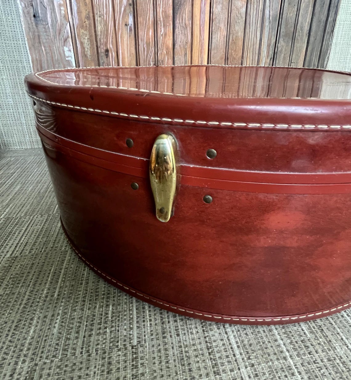 Vintage Round Brown Samsonite ,suitcase, Hatbox Luggage, Hard Shell ...