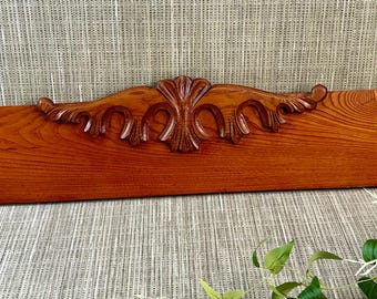 Antique Solid Wood Pediment Wood Architectural Salvage Hand Carved ...