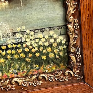 Vintage Handpainted and Framed Landscape With House Ornate Frame ...