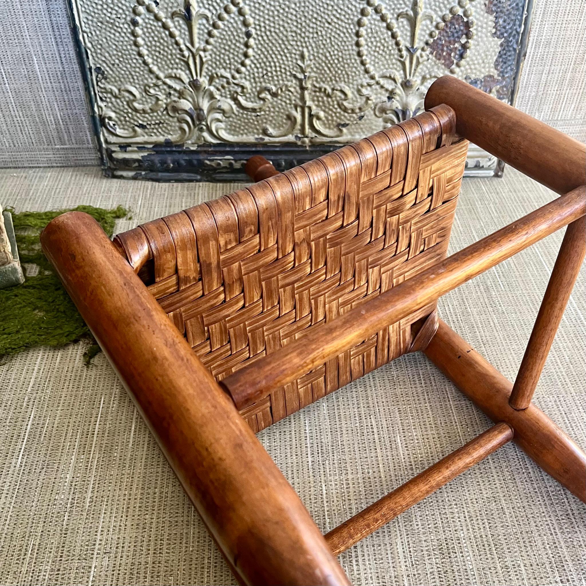 Vintage Antique Child's Ladder Back Chair With Woven Seat Free Shipping ...