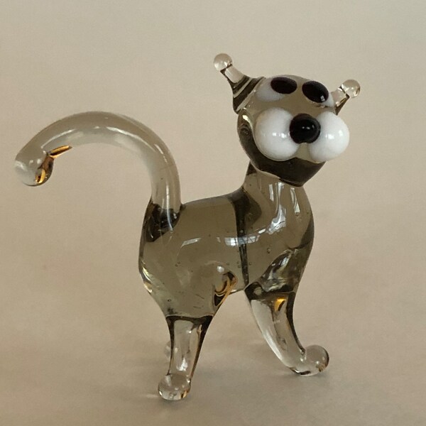 Glass Cat Figurine - Etsy