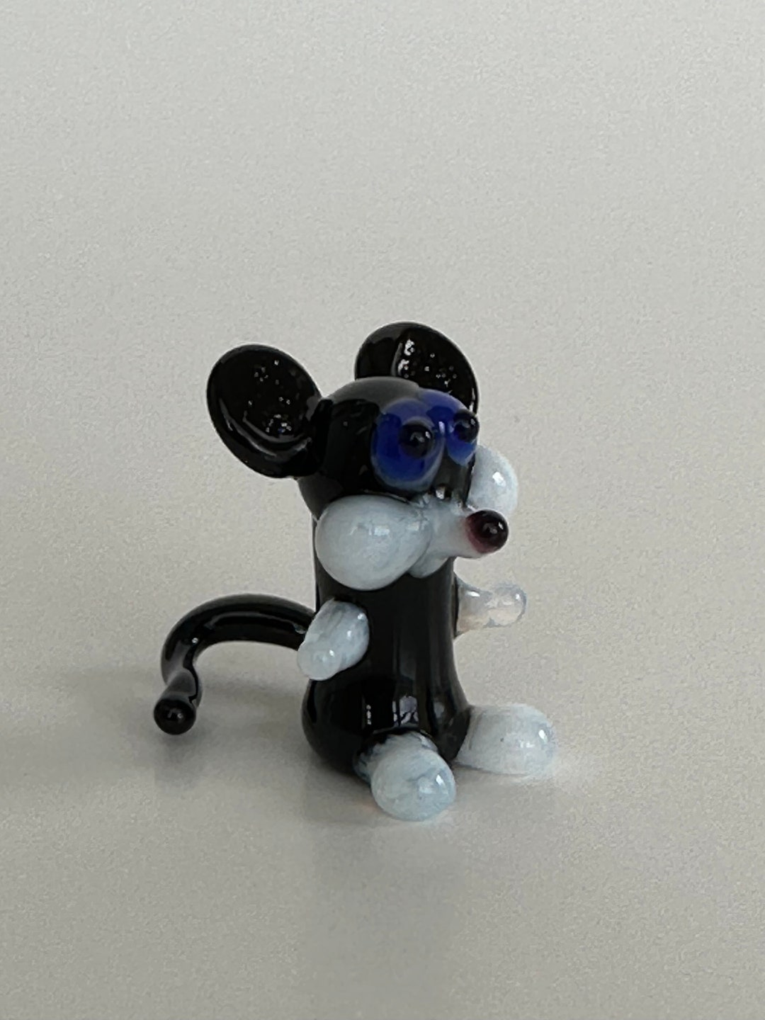 Black Mouse Miniature Collectible Glass Animal Figurine - Etsy