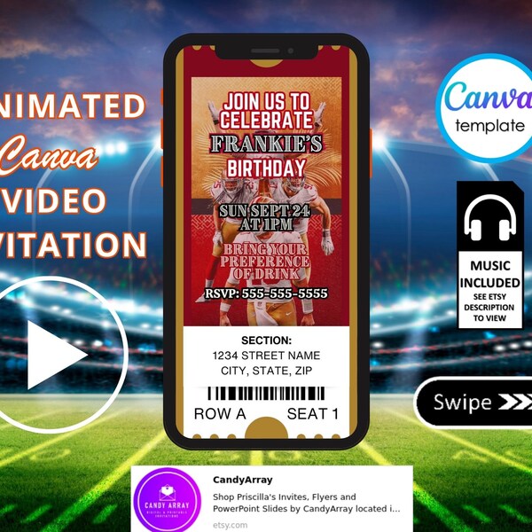 Football Invitation - Etsy