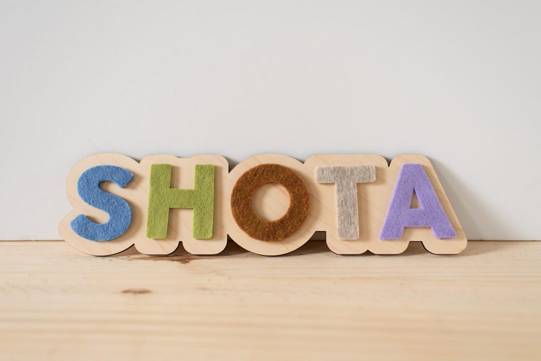 Personalized Name Felt Wood Sign | Children Bedroom Nursery, Birthday ...
