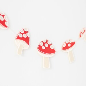 Mushroom Banner With Red and Cream Dotted Mushrooms for | Etsy