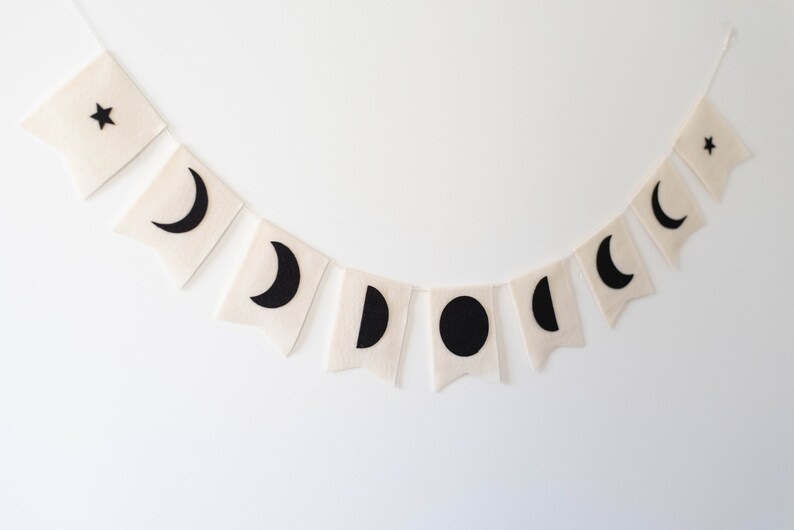 Celestial Moon Phase Banner With Stars - Etsy