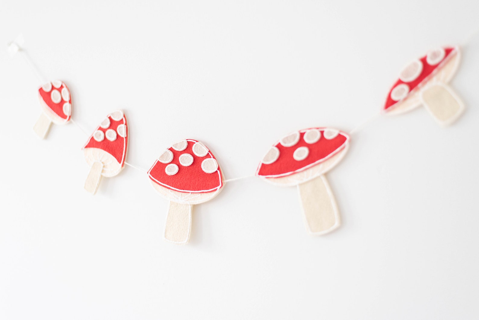 Mushroom Banner With Red and Cream Dotted Mushrooms for | Etsy