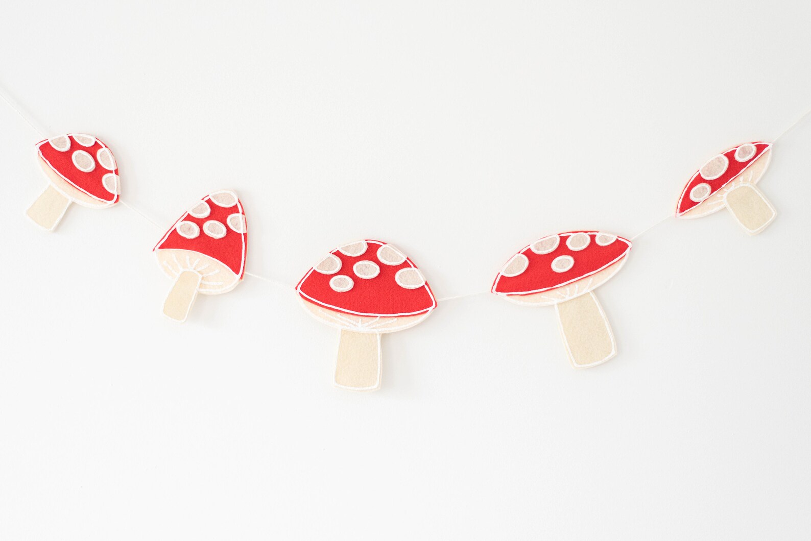 Mushroom Banner With Red and Cream Dotted Mushrooms for - Etsy