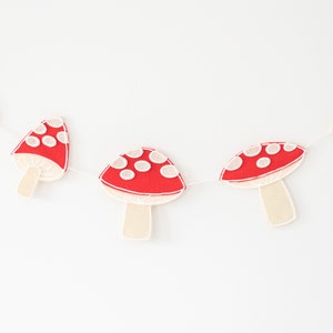 Mushroom Banner With Red and Cream Dotted Mushrooms for Woodland ...