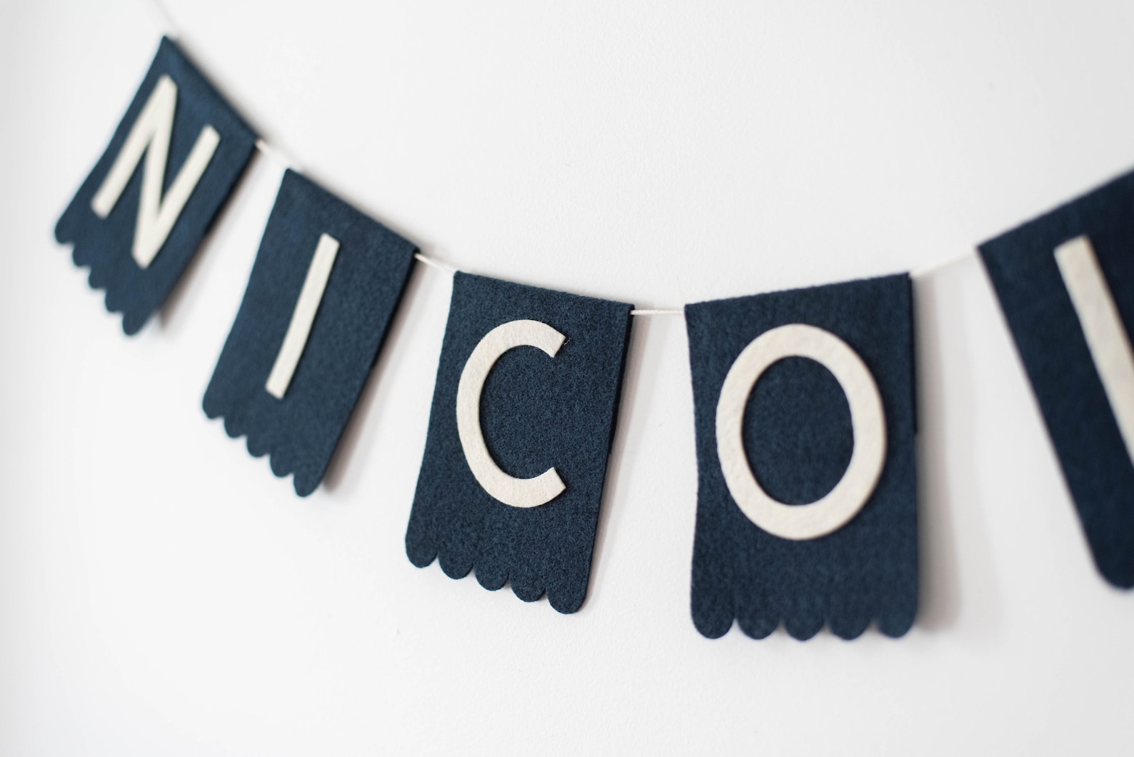 CUSTOM Name Felt Scalloped Flag Square Pennant Banner for - Etsy