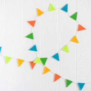 Custom Color Mini Triangle Felt Flag Garland Nursery, Holiday ...