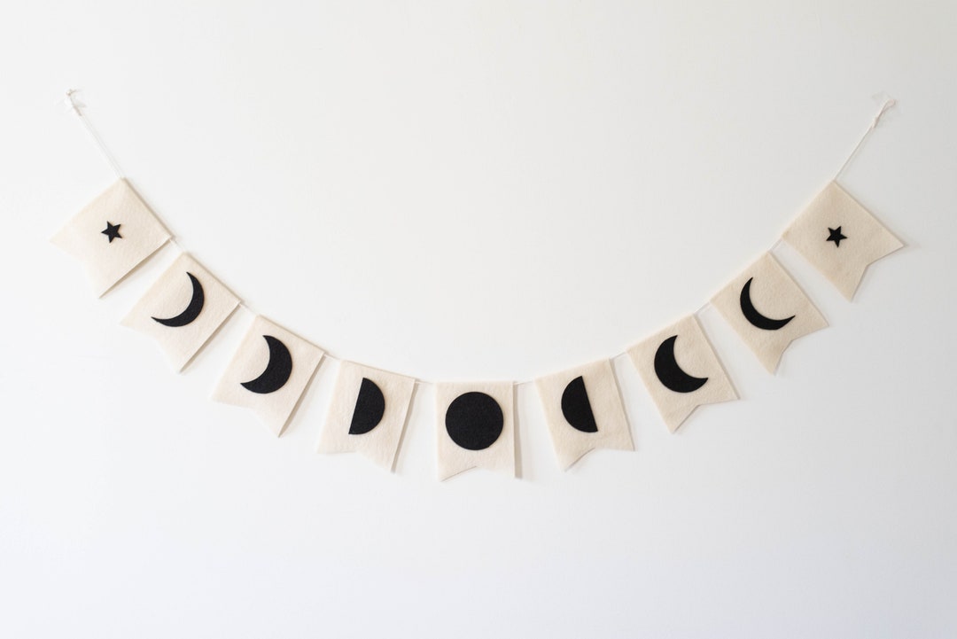 Celestial Moon Phase Banner With Stars - Halloween Witch Theme Wall ...