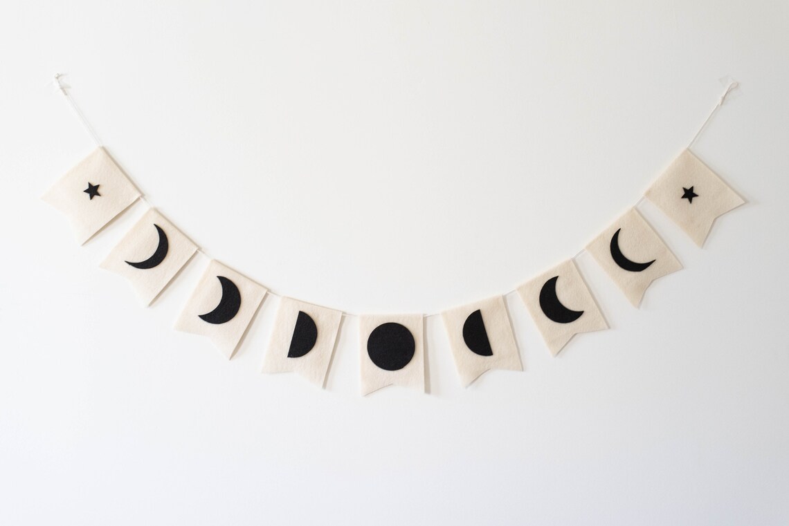 Celestial Moon Phase Banner With Stars - Etsy