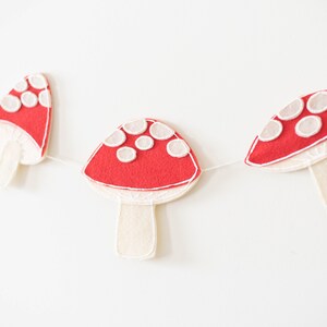 Mushroom Banner With Red and Cream Dotted Mushrooms for - Etsy