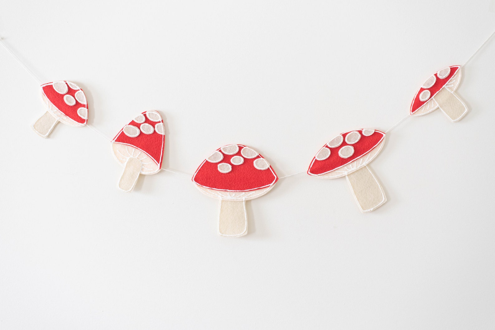 Mushroom Banner With Red and Cream Dotted Mushrooms for - Etsy