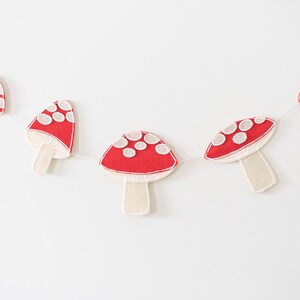 Mushroom Banner With Red and Cream Dotted Mushrooms for Woodland ...
