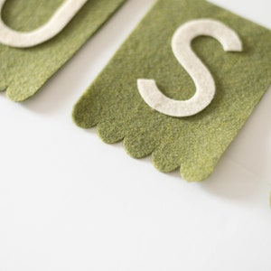 CUSTOM Name Felt Scalloped Flag Square Pennant Banner for Children and ...