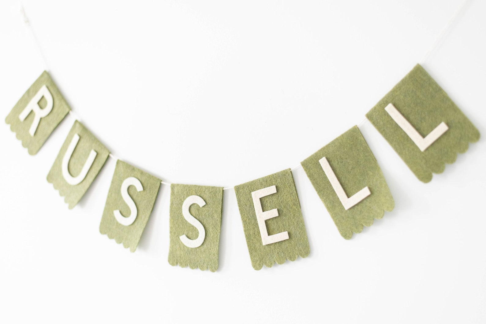 CUSTOM Name Felt Scalloped Flag Square Pennant Banner for - Etsy