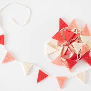 Custom Color Mini Triangle Felt Flag Garland Nursery, Holiday ...