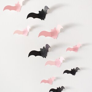 Pink & Black Glitter Bat 3D Wall Decor Halloween - Etsy