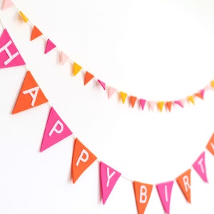 Custom Color Mini Triangle Felt Flag Garland | Nursery, Holiday ...